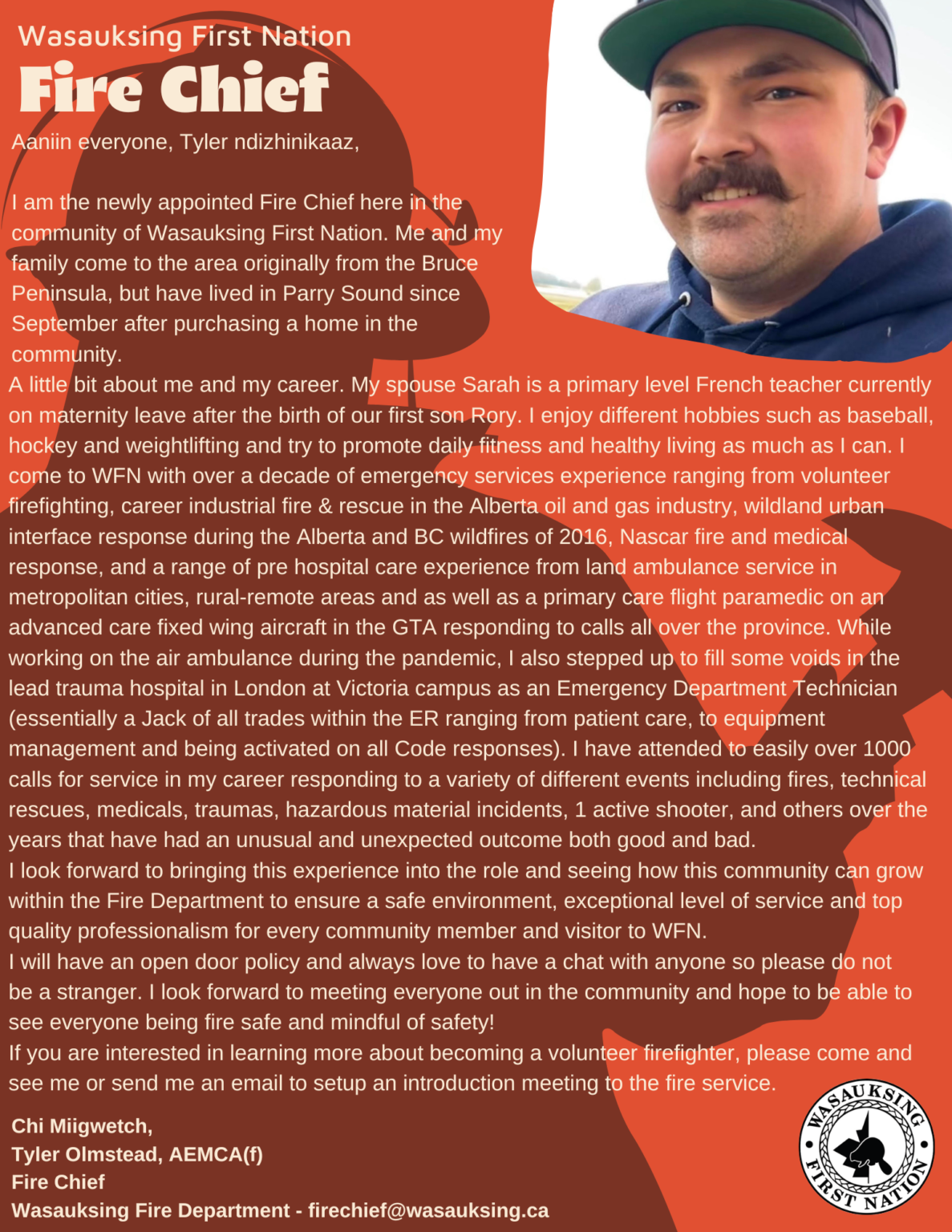 Fire Chief Bio – Wasauksing First Nation
